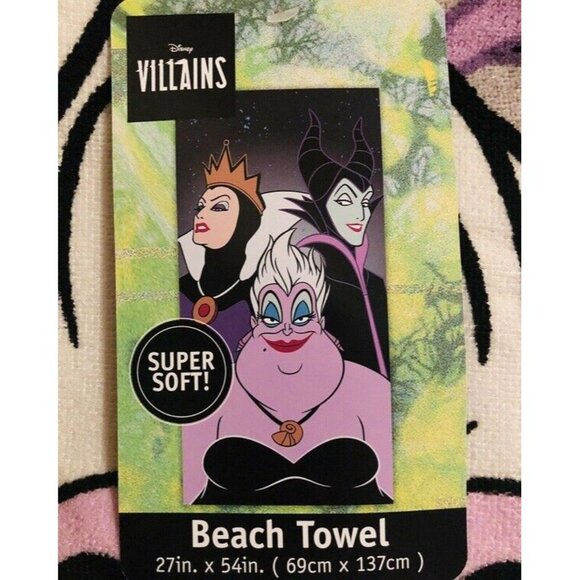 Disney | Bath | New Disney Villains Beach Bath Pool Gift Towel Ursula ...